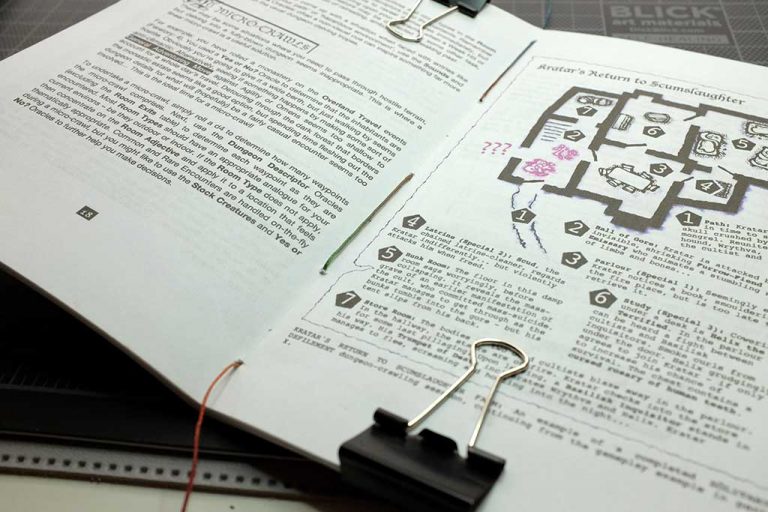 Zine Making and Book Binding for TTRPG Adventures