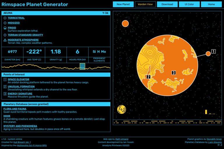 Rimspace Planet Generator